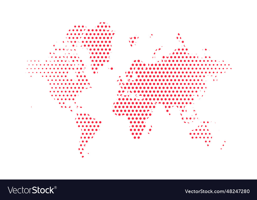 World dotted map Royalty Free Vector Image - VectorStock