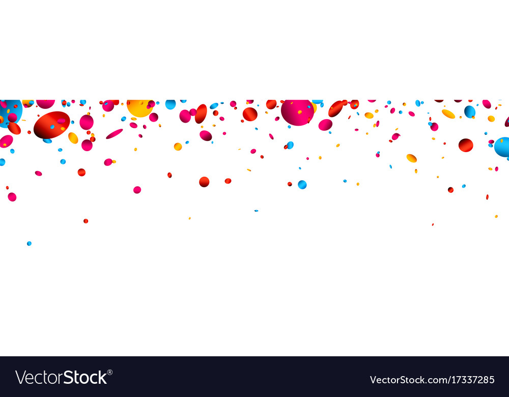 Banner with colorful glossy confetti Royalty Free Vector