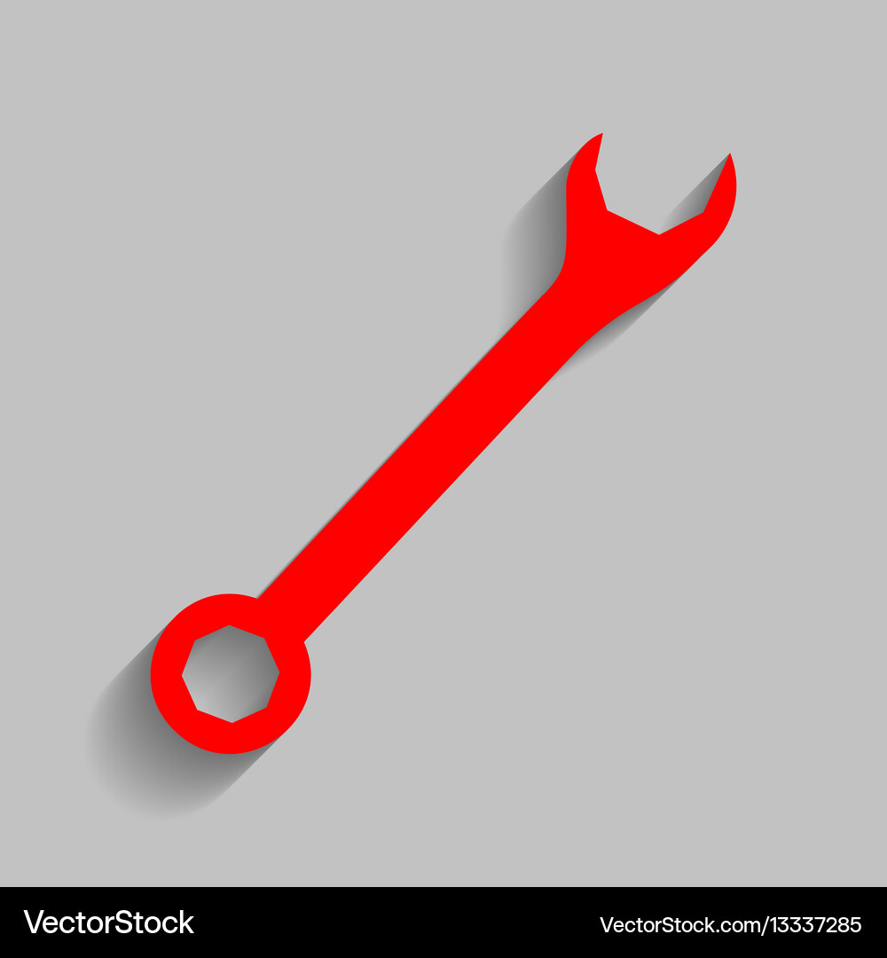 Crossed wrenches sign red icon with soft Vector Image