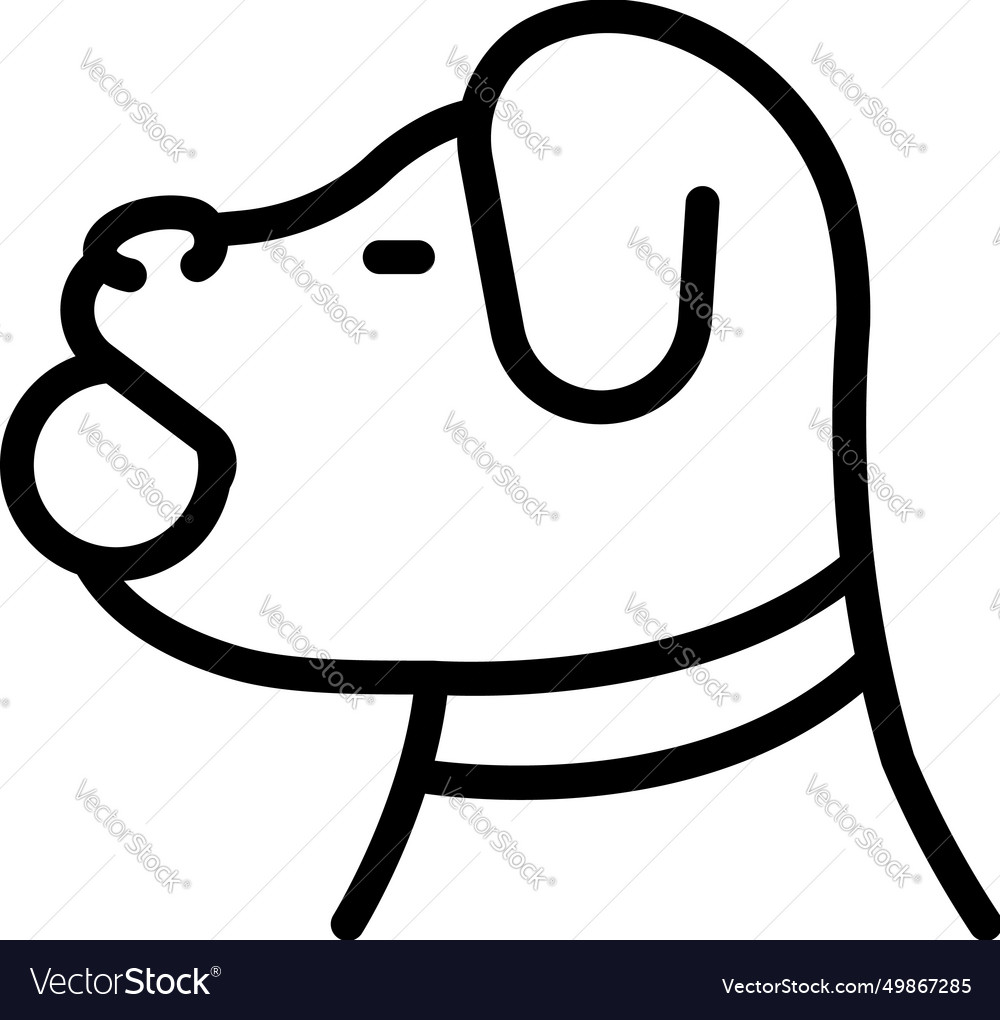 Dog ball play icon outline training course Vector Image