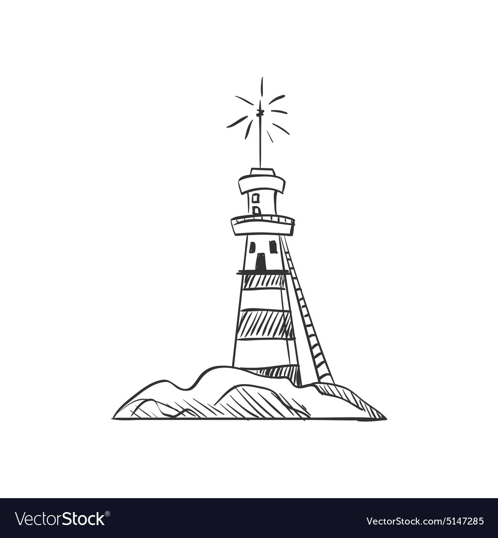 Doodle lighthouse Royalty Free Vector Image - VectorStock