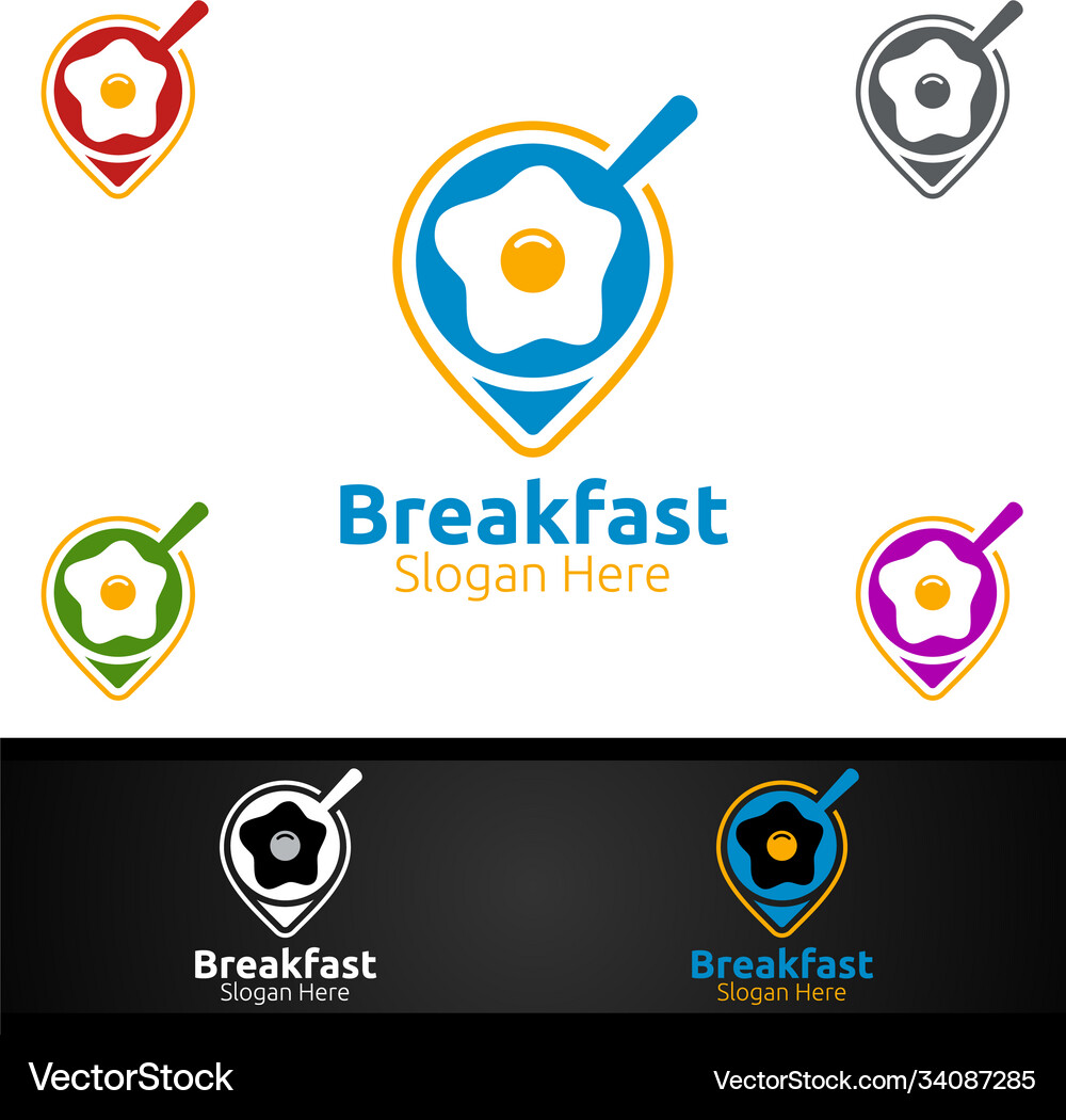 Fast food breakfast delivery service logo Vector Image