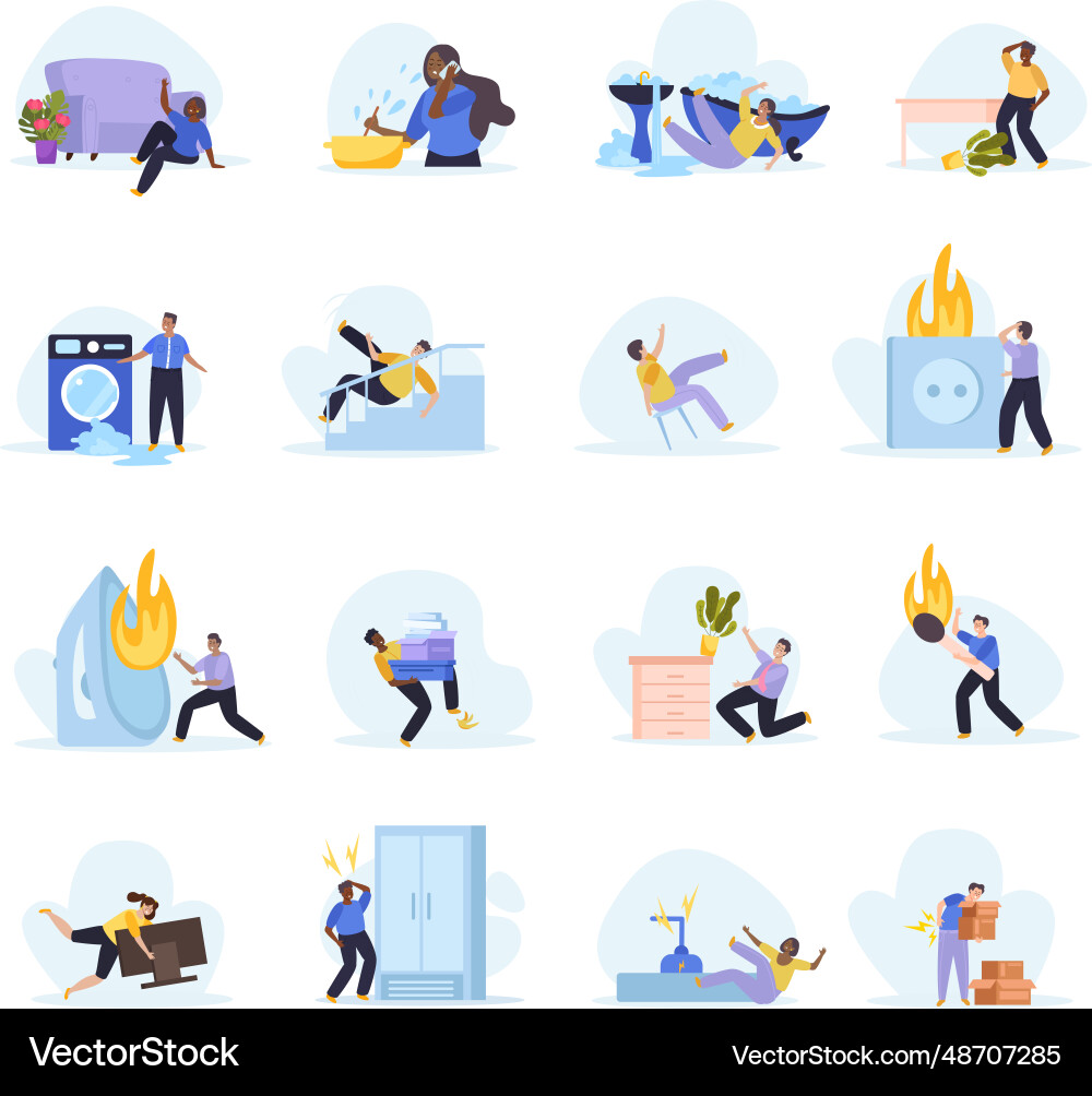 Home safety set Royalty Free Vector Image - VectorStock