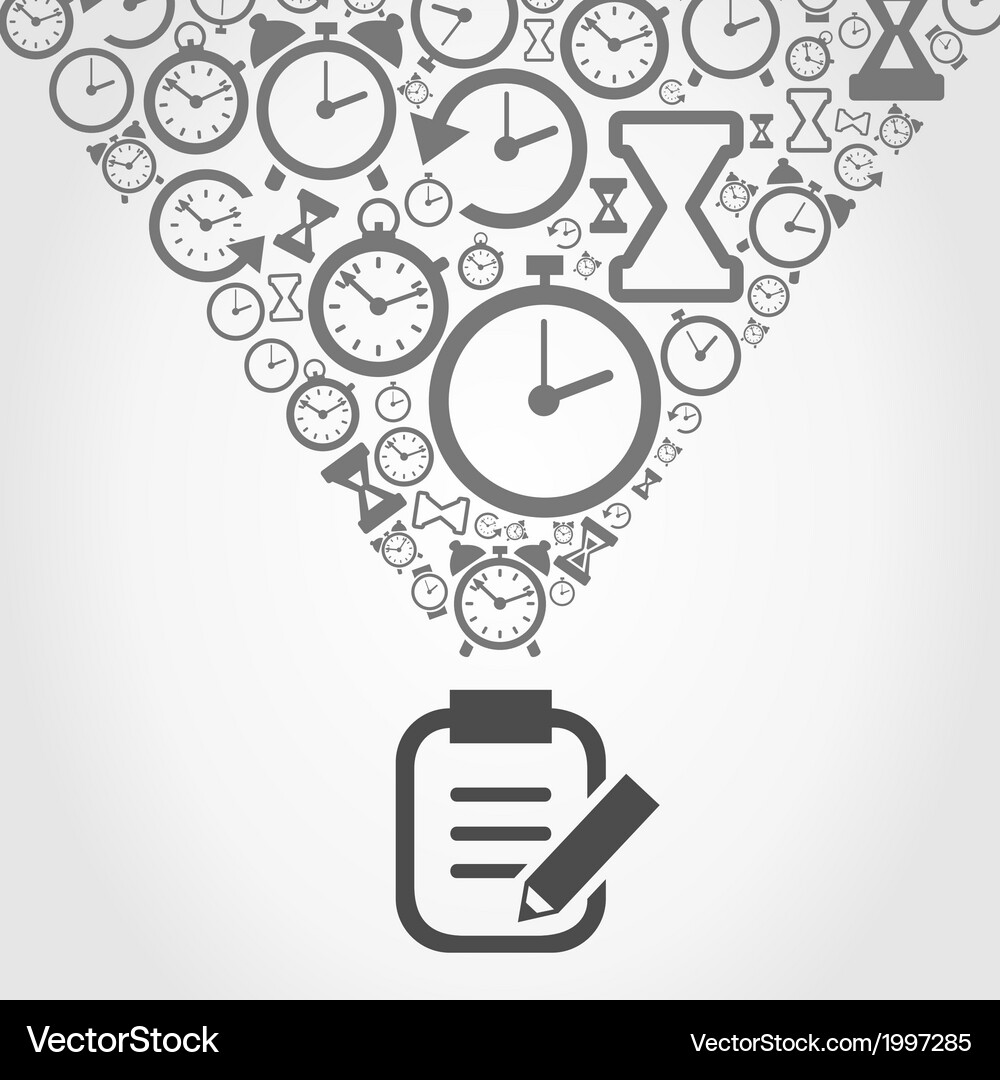Hours from notebook Royalty Free Vector Image - VectorStock