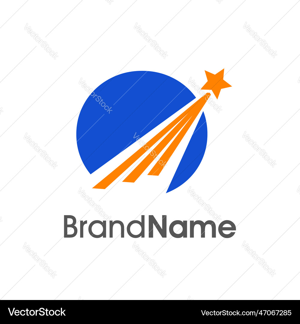 Initial o flying star logo Royalty Free Vector Image