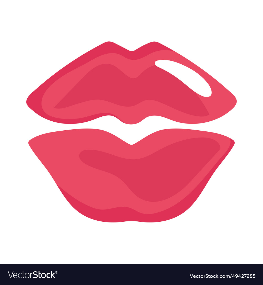Kiss lips mouth Royalty Free Vector Image - VectorStock