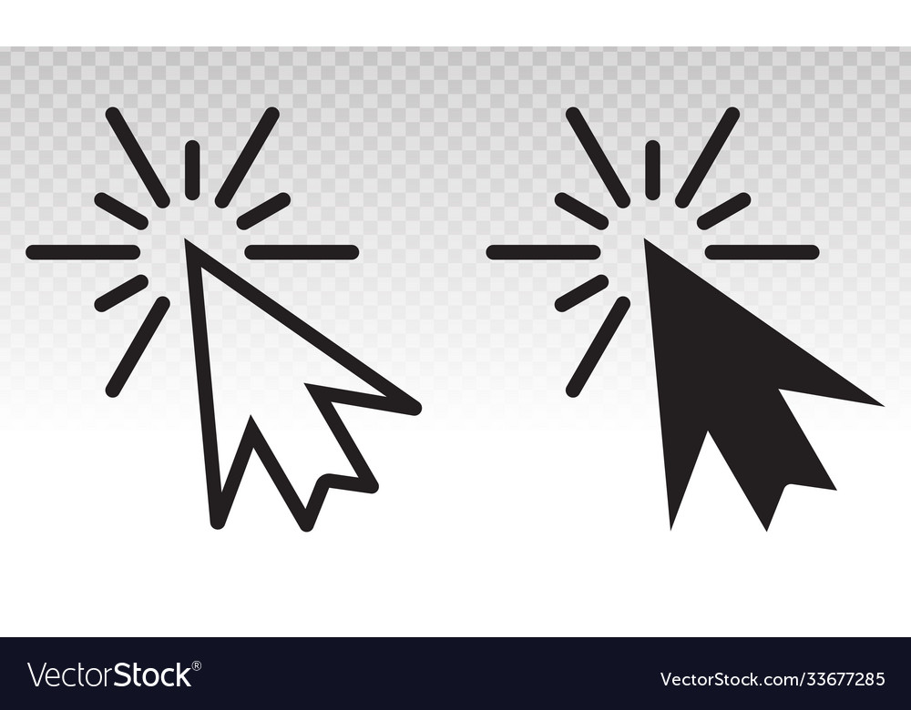 Mouse pointer arrow clicked or cursor click line Vector Image