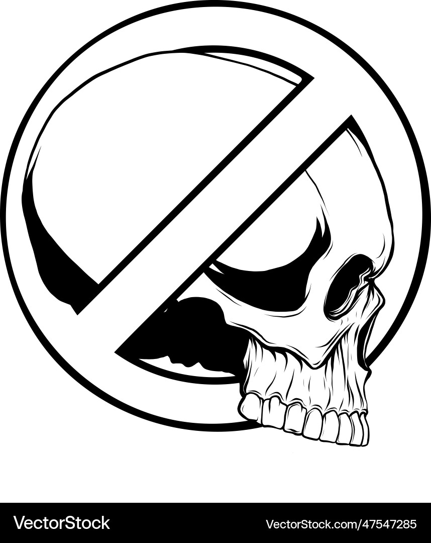 Of outline human skull design Royalty Free Vector Image