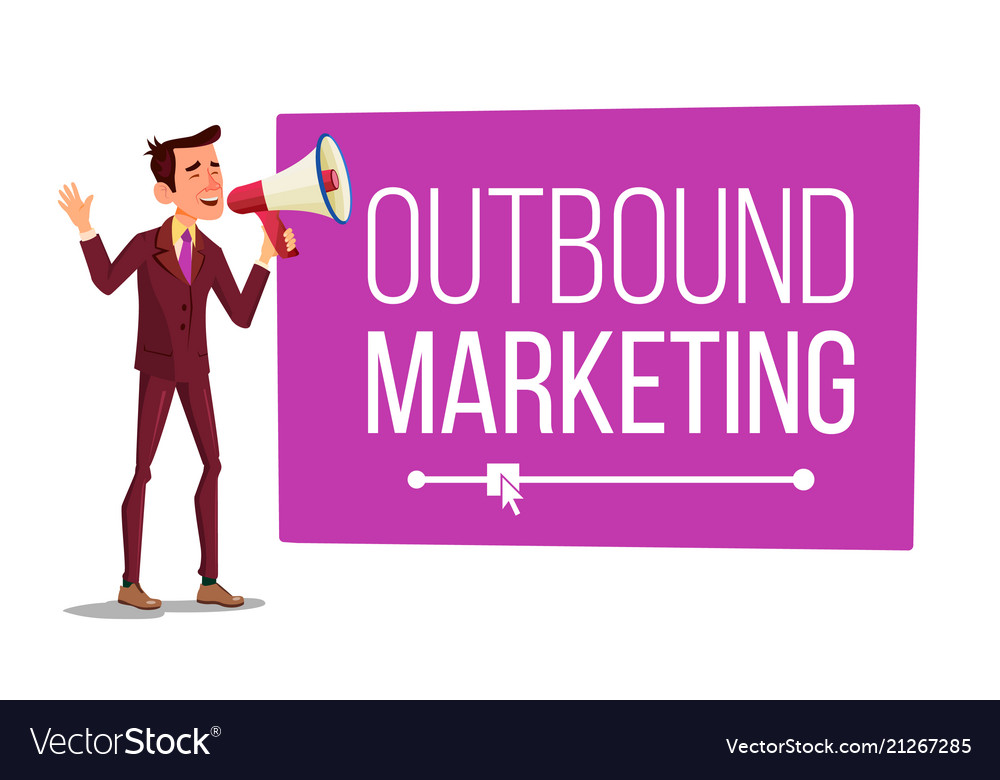 Outbound marketing banner male Royalty Free Vector Image Outbound marketing banner male Royalty Free Vector Image