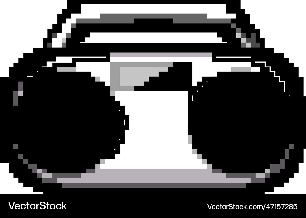 Recorder boombox audio game pixel art Royalty Free Vector