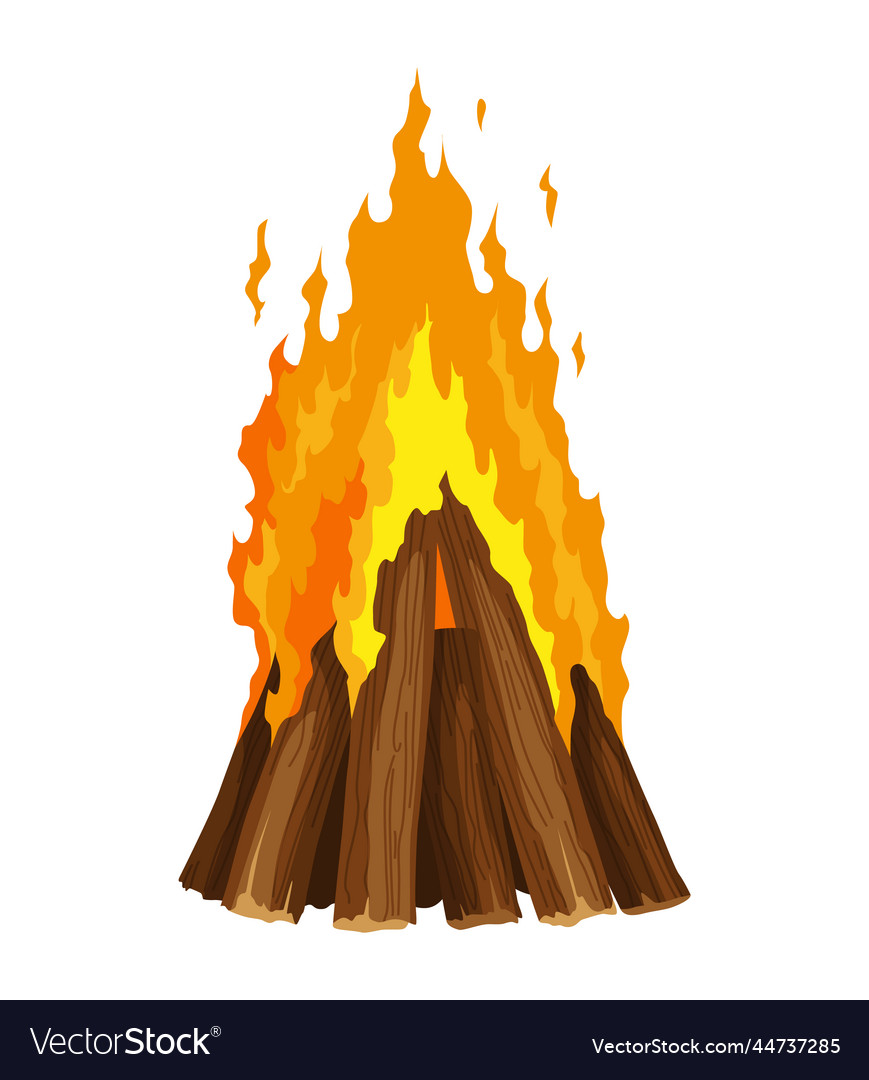 Rustic Campfire Scene Royalty Free Vector Image