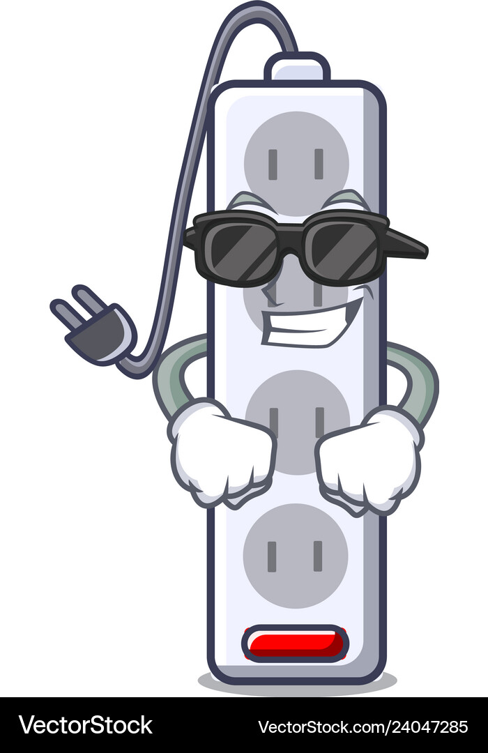 Super cool power strip attaches cartoon table Vector Image