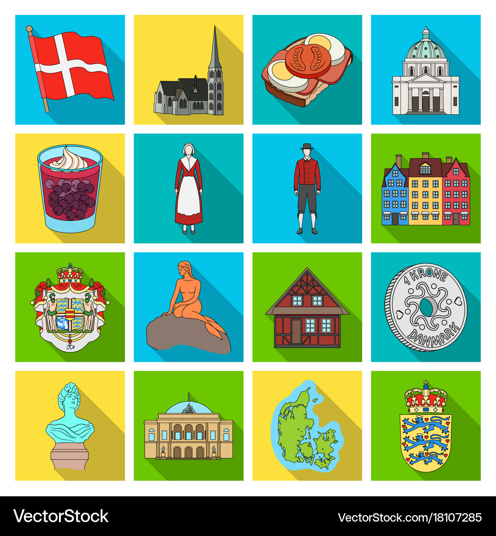 Symbol denmark buildings and other web icon Vector Image