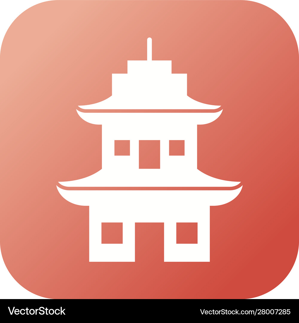 Temple Glyph Icon - Asian Temple Royalty Free Vector Image