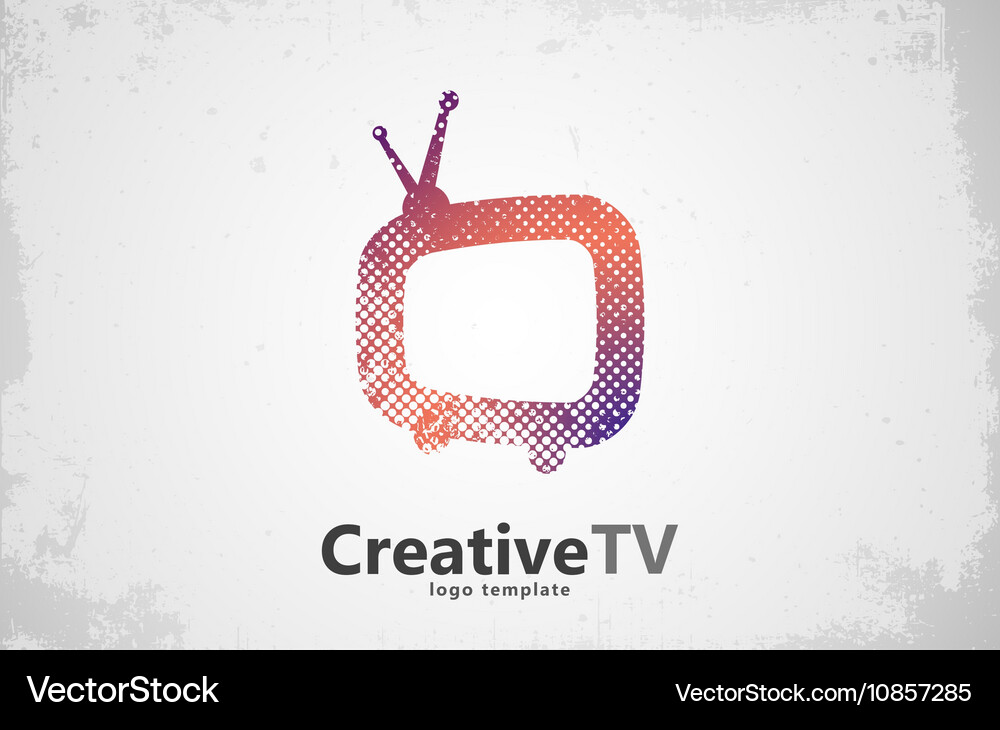Tv logo creative design media Royalty Free Vector Image