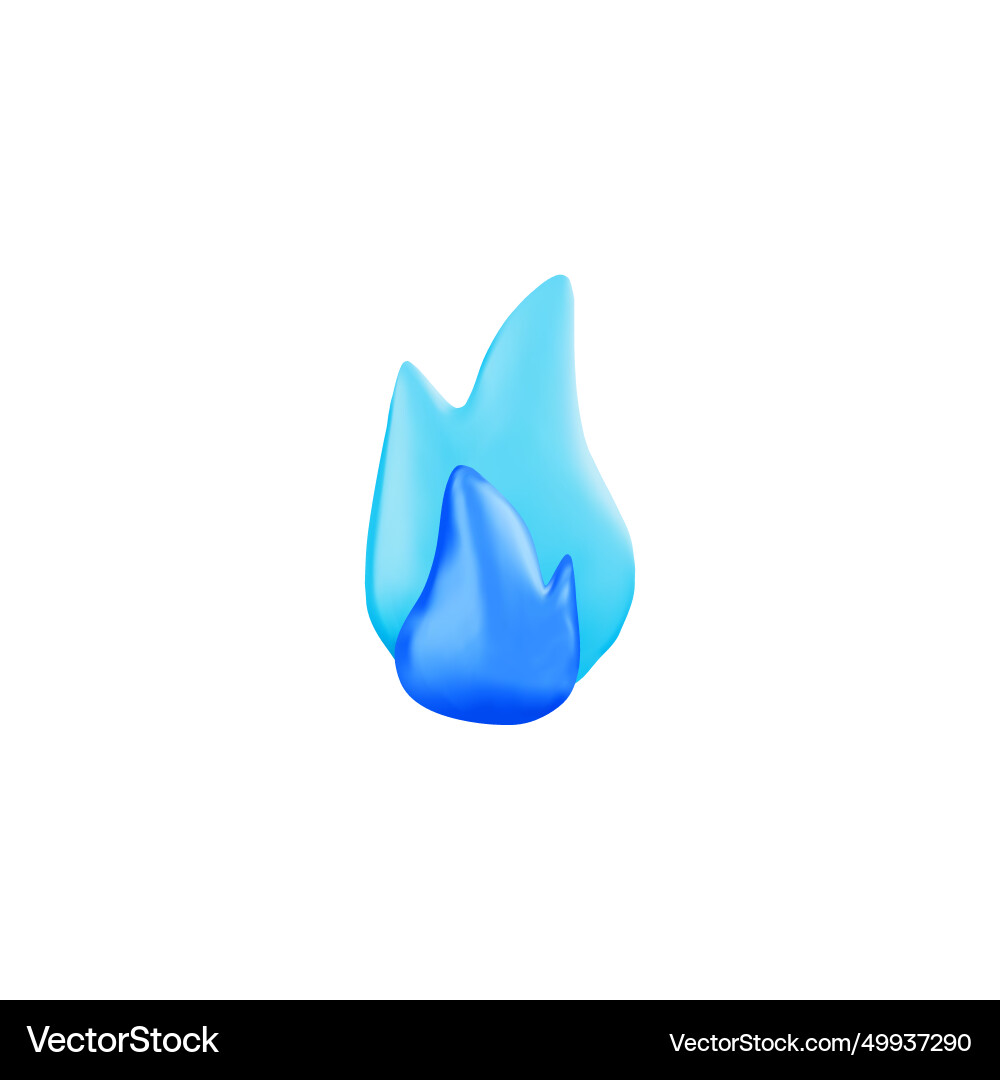 3d blue gas fire flame icon cartoon style Vector Image