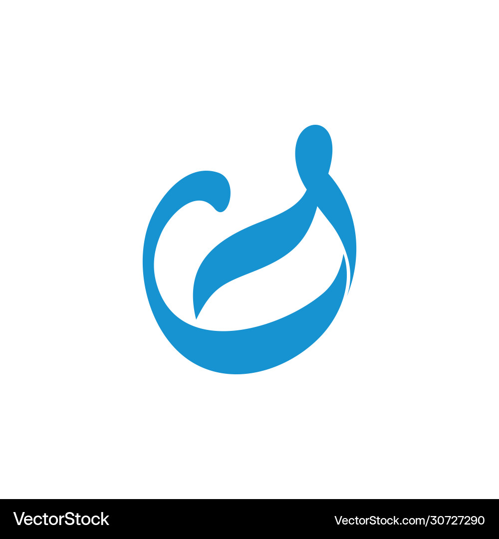 Abstract curves letter us ribbon shape logo Vector Image