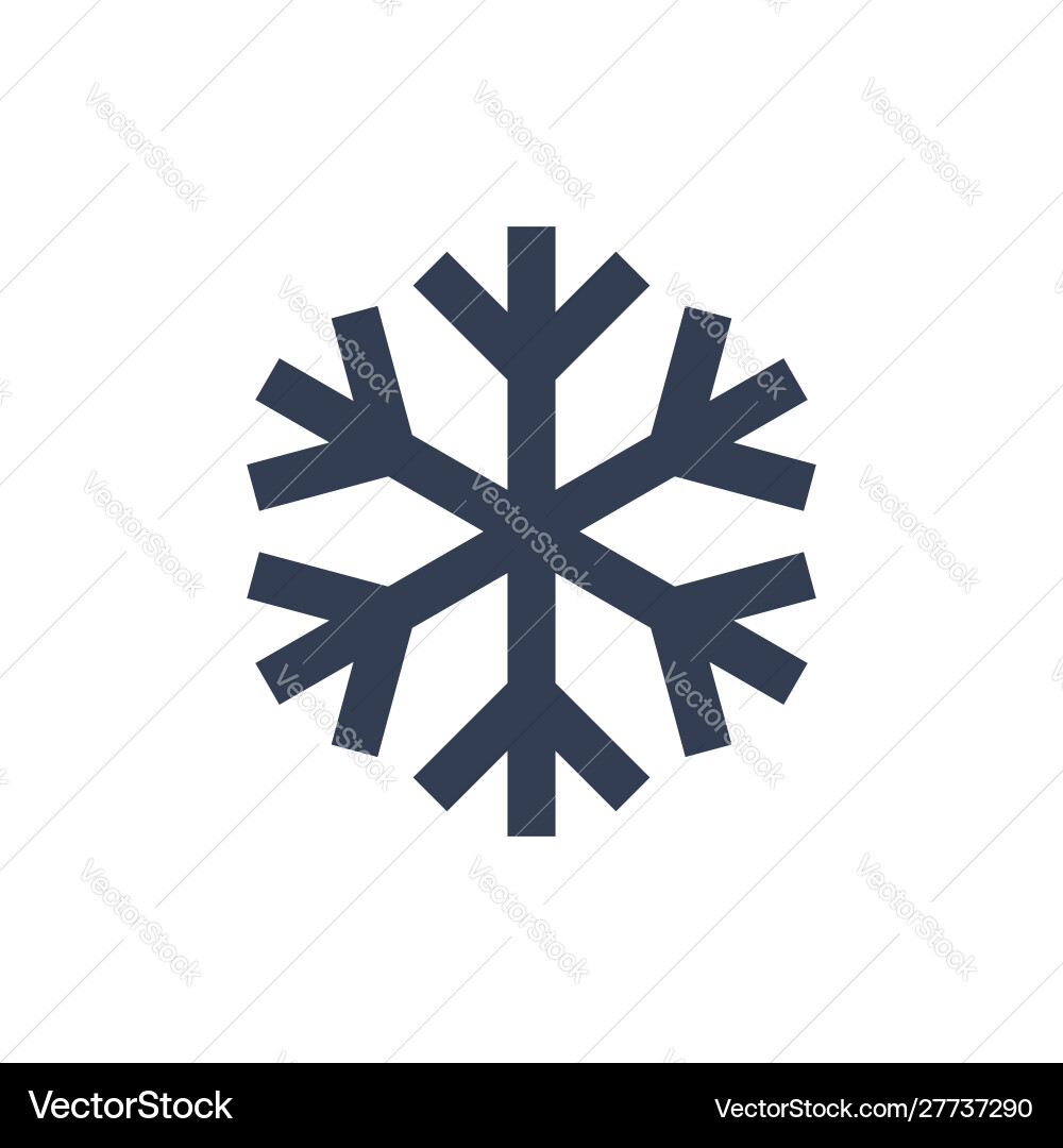 Chsnowflake icon black silhouette snow flake sign Vector Image