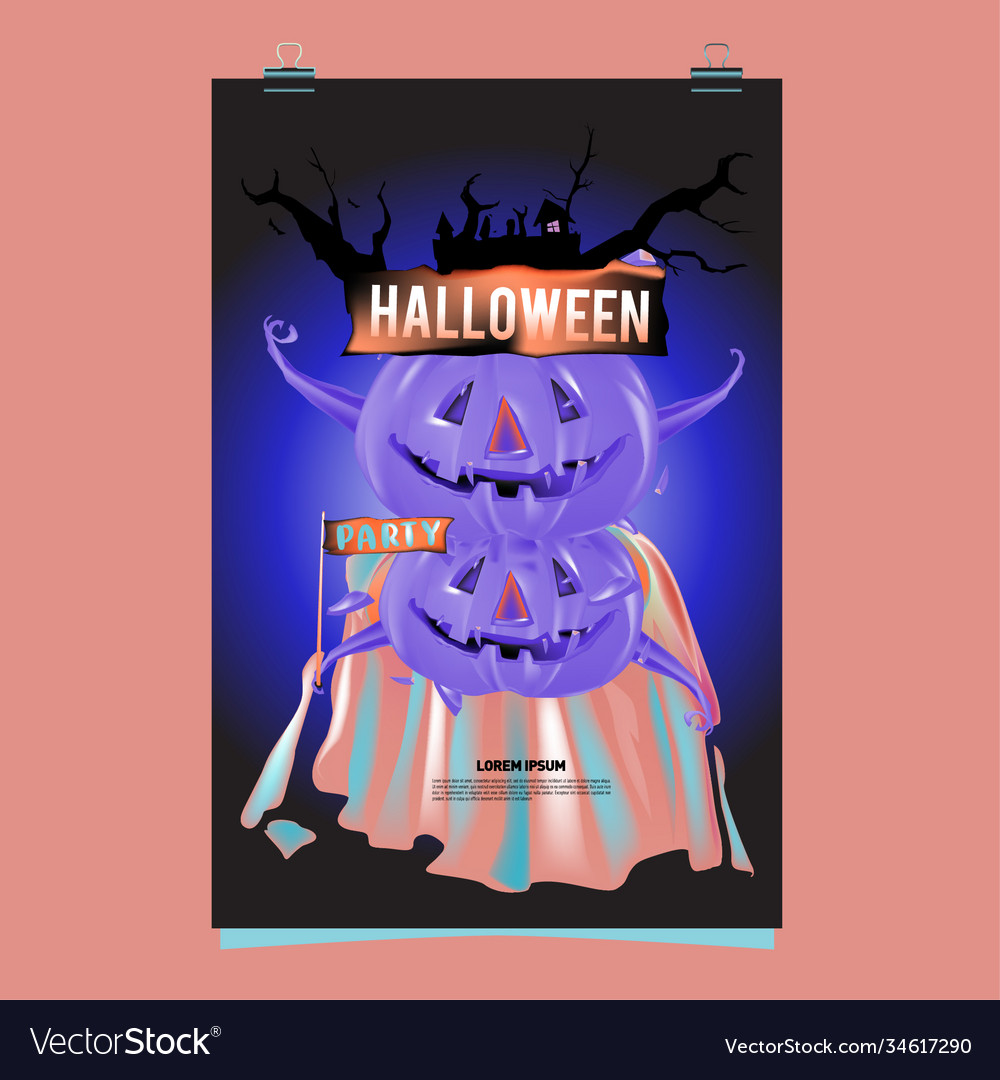 Happy halloween poster party Royalty Free Vector Image