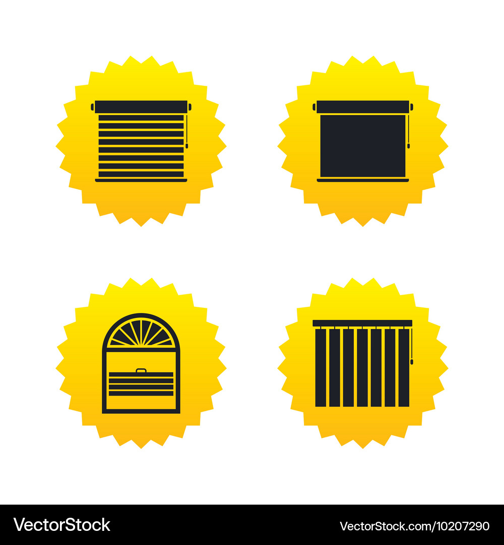 Louvers icons plisse vertical and rolls Royalty Free Vector