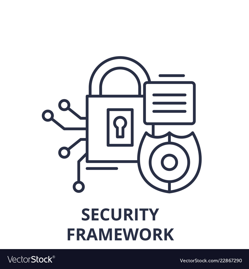 Security framework line icon concept security Vector Image