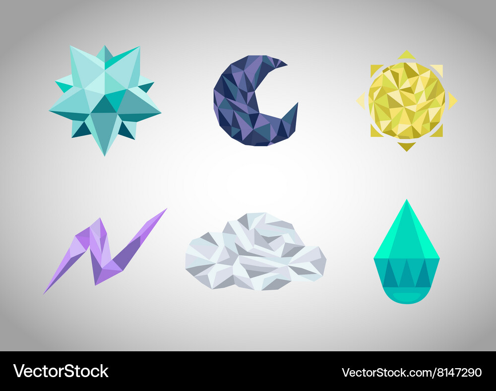 Set of polygonal geometrical figures Royalty Free Vector