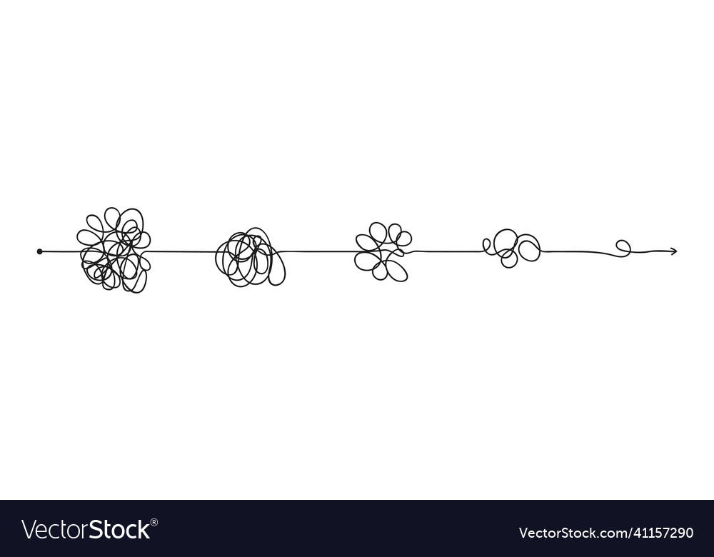 Simplifying complex problem concept untangling Vector Image