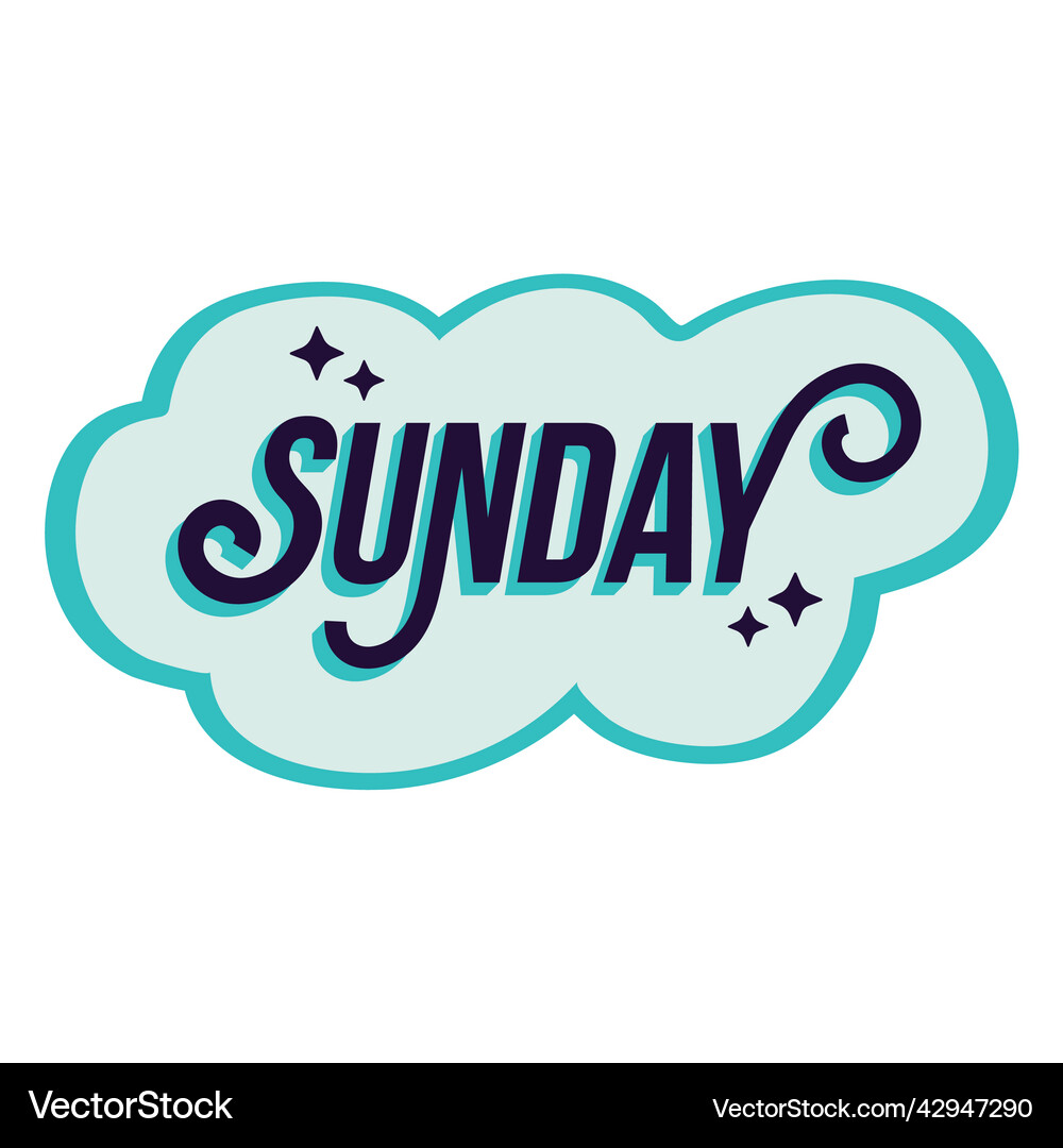 Sunday badge sticker high quality Royalty Free Vector Image