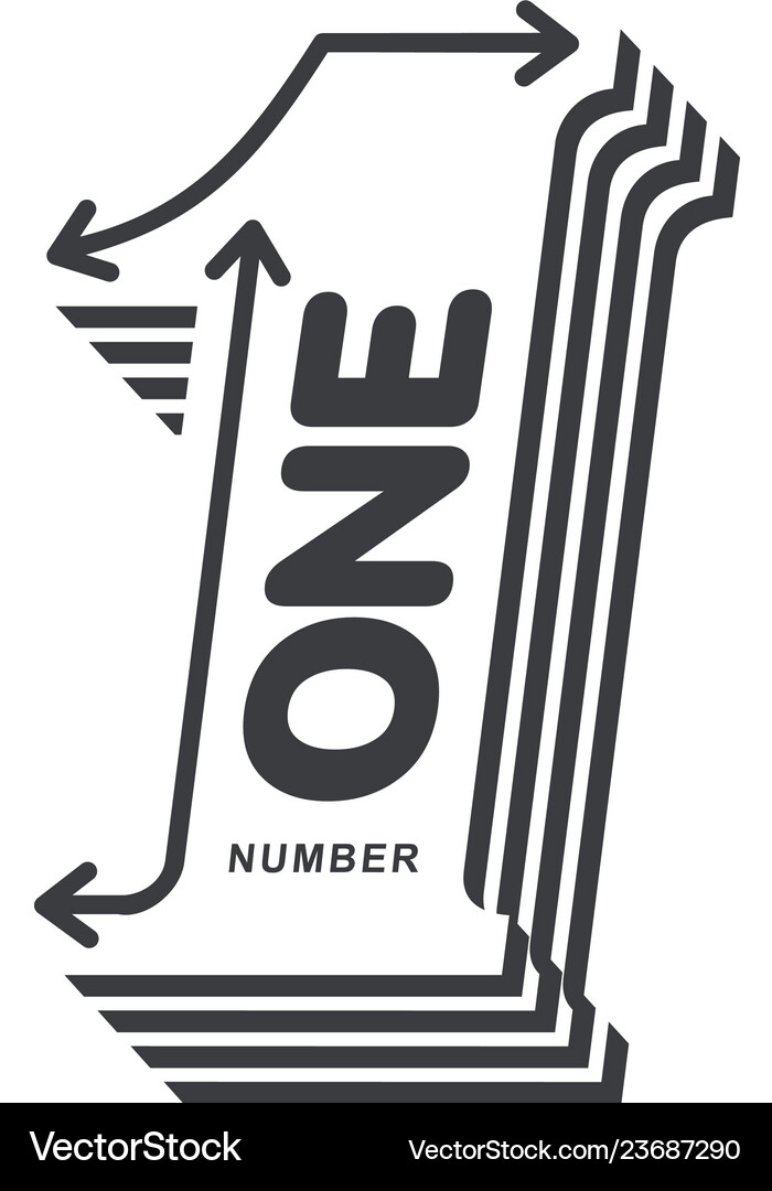 Two colors graphic number one logo templates Vector Image