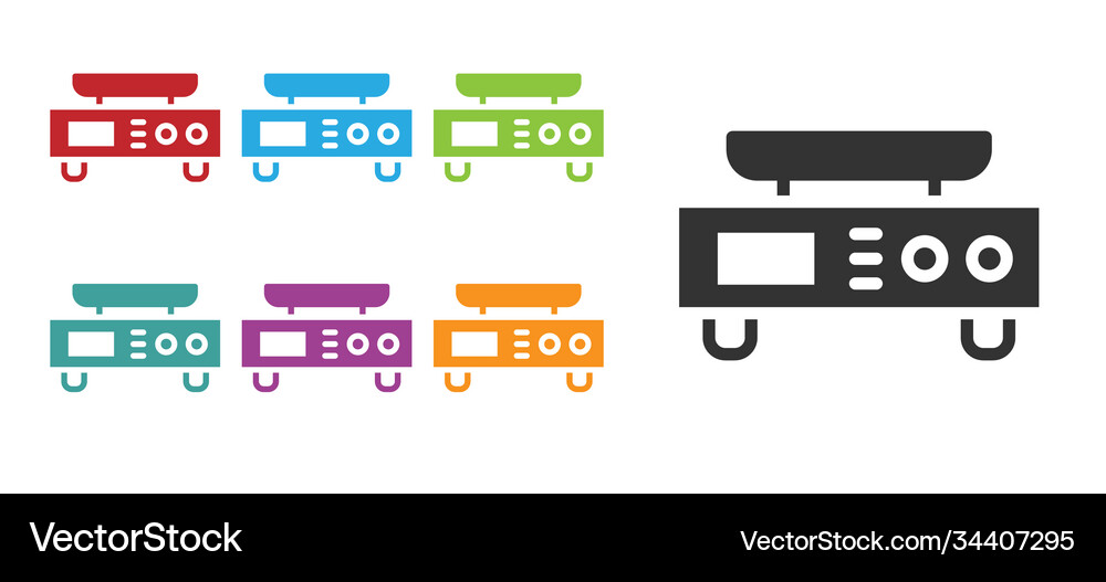 Black electronic scales icon isolated on white Vector Image