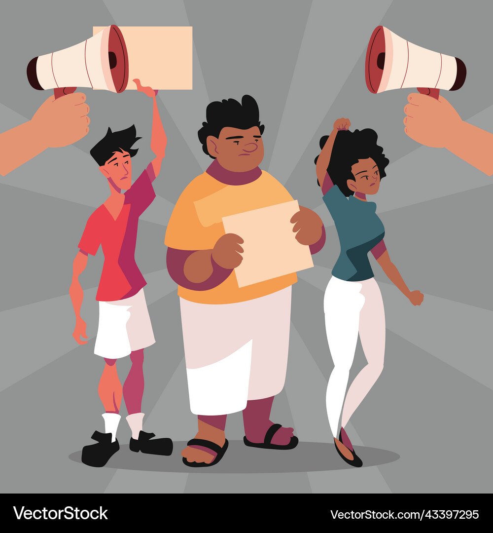 Democracy activist people Royalty Free Vector Image