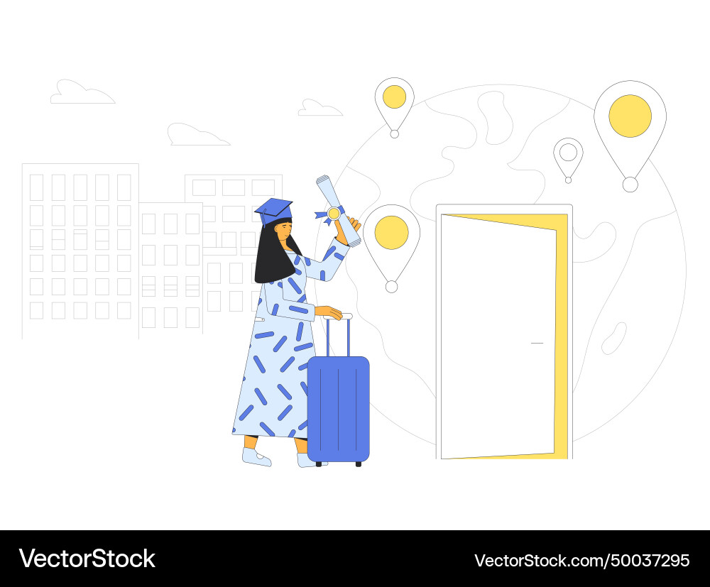 Graduate immigration rout brain drain metaphor Vector Image