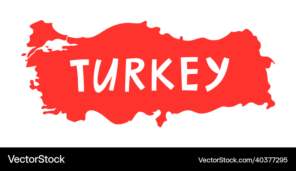 Hand drawn stylized map of turkey republic Vector Image