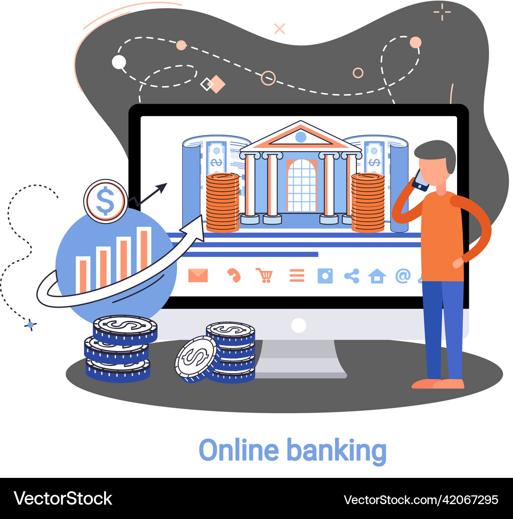 Online banking platform remote bank service Vector Image