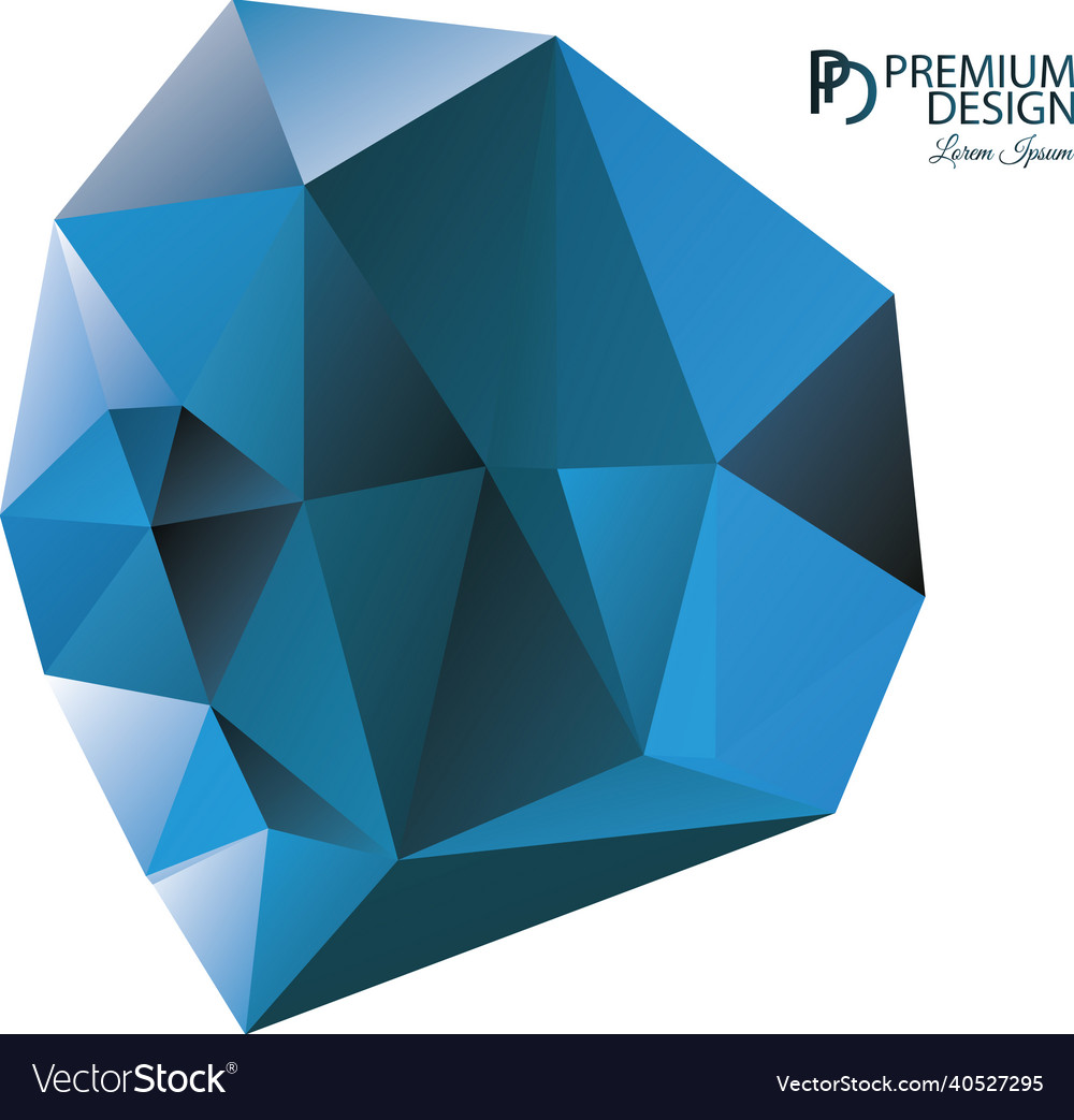 Polygonal Abstract Background And Pd Logo Vector Image