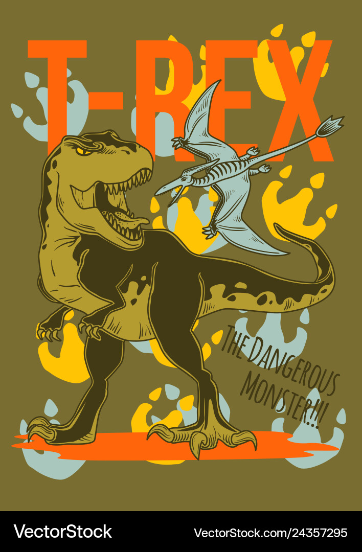 Poster design with of dinosaur Royalty Free Vector Image