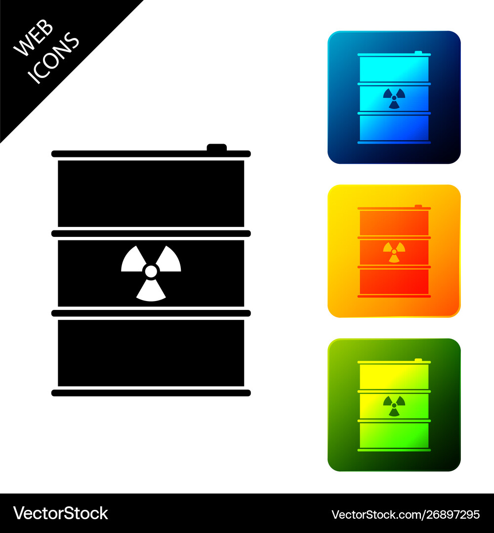 Radioactive waste in barrel icon toxic refuse keg Vector Image