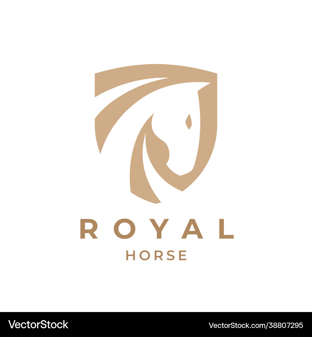 Royal horse logo emblem Royalty Free Vector Image