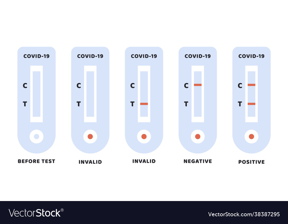Set covid-19 positive negative and invalid Vector Image Set covid-19 positive negative and invalid Vector Image
