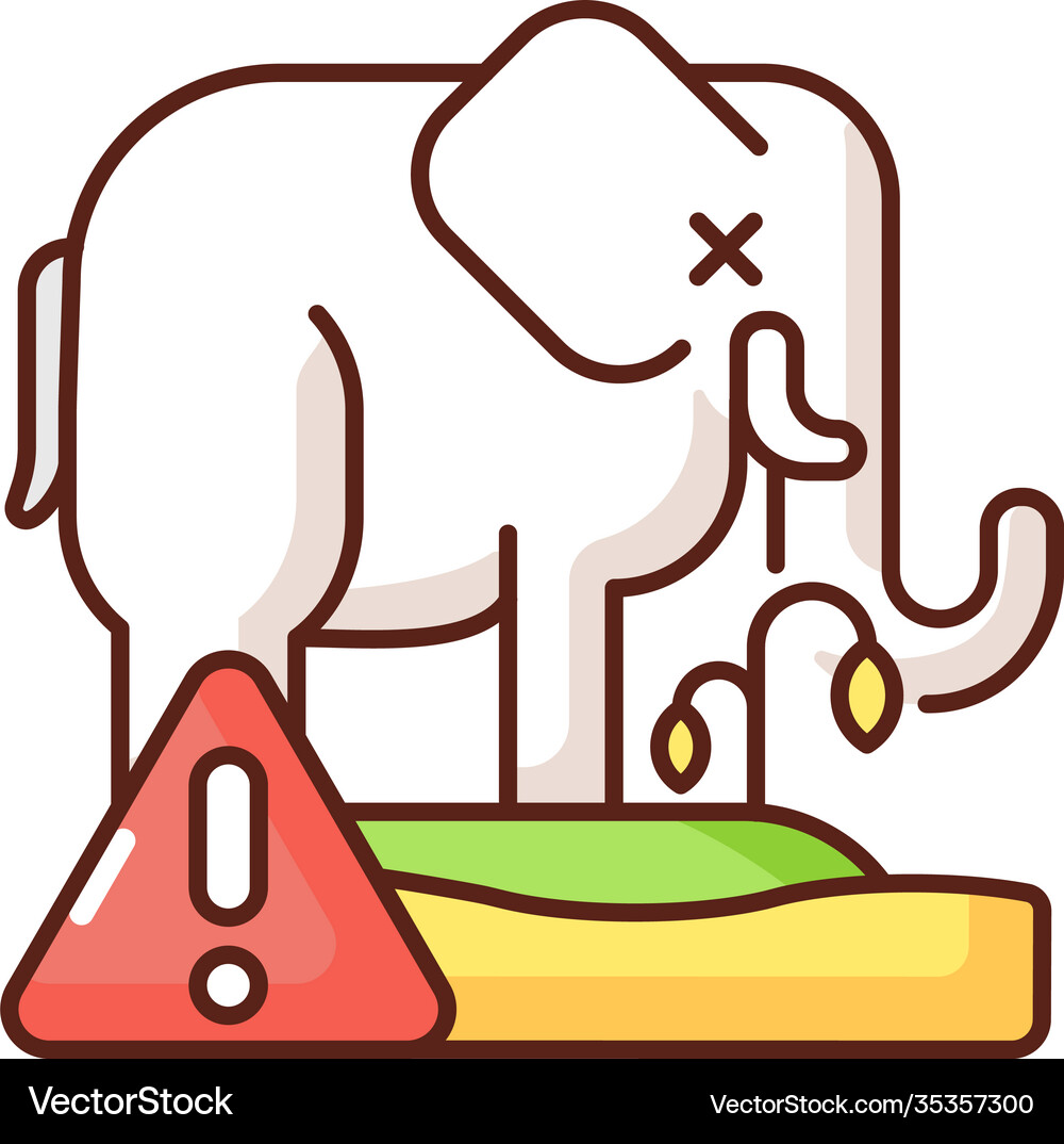 Biosphere extinction rgb color icon Royalty Free Vector