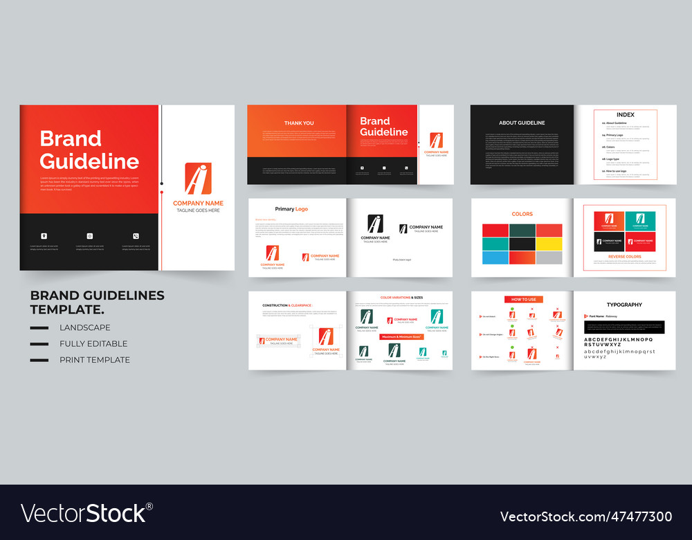 Brand guideline or layout template Royalty Free Vector Image