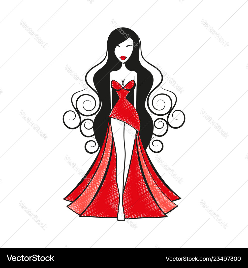 Fashion models sketch Royalty Free Vector Image