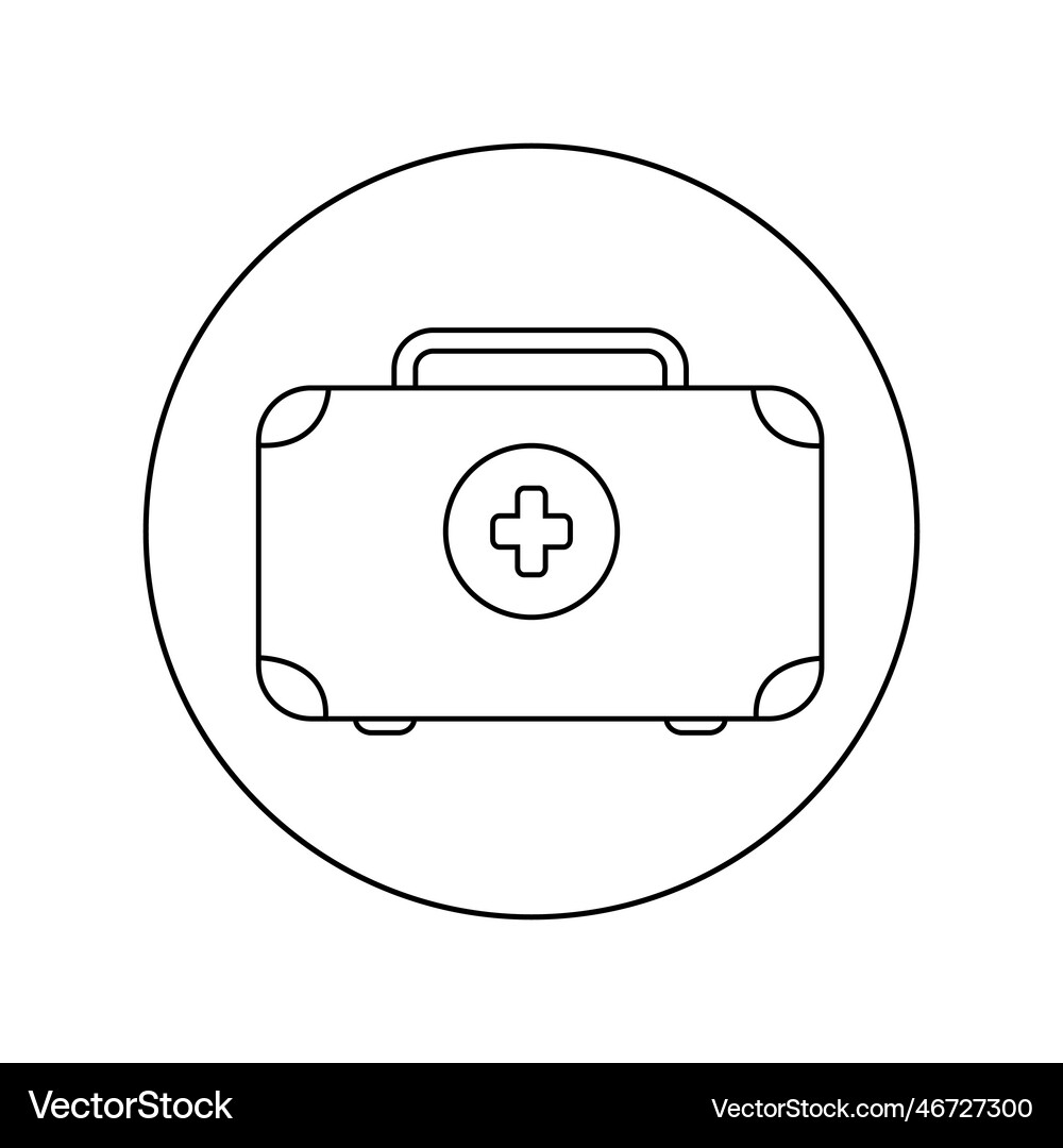 First Aid Kit Linear Icon Royalty Free Vector Image