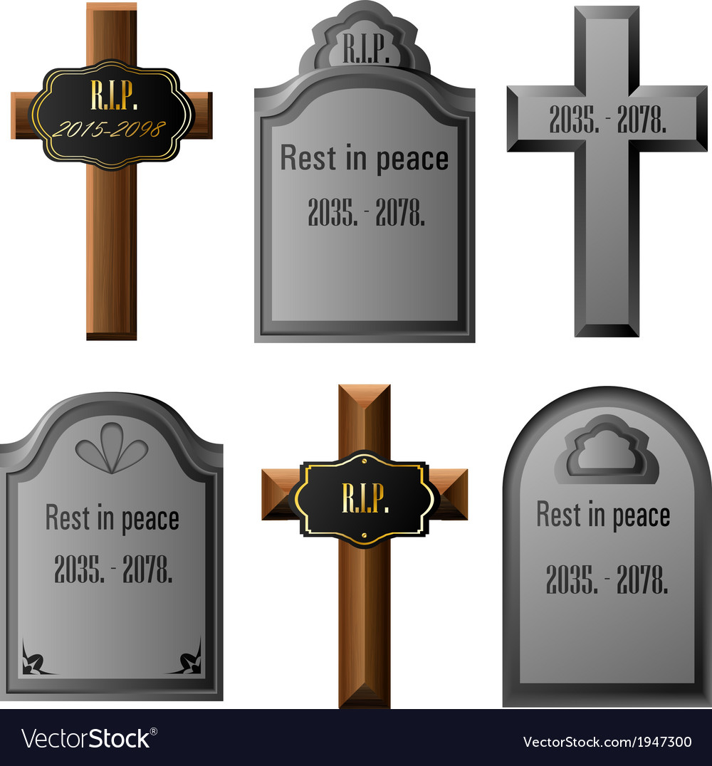 Gravestone set Royalty Free Vector Image - VectorStock