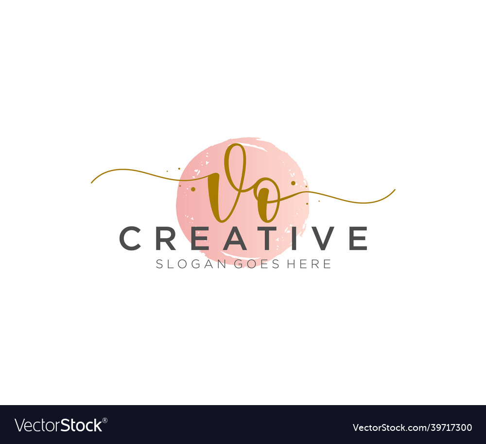 Initial vo feminine logo beauty monogram Vector Image Initial vo feminine logo beauty monogram Vector Image
