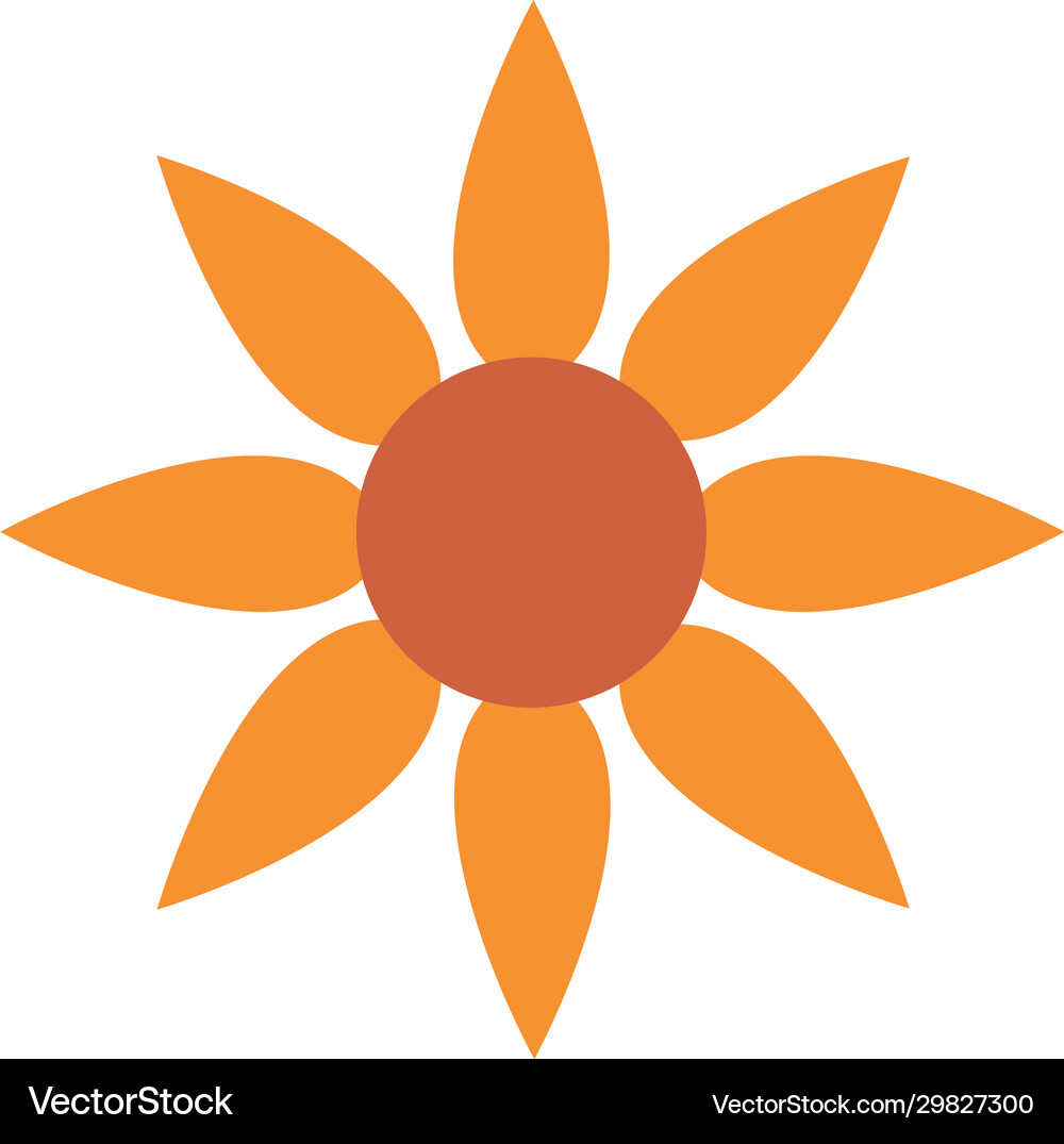 Isolated natural flower flat style icon Royalty Free Vector