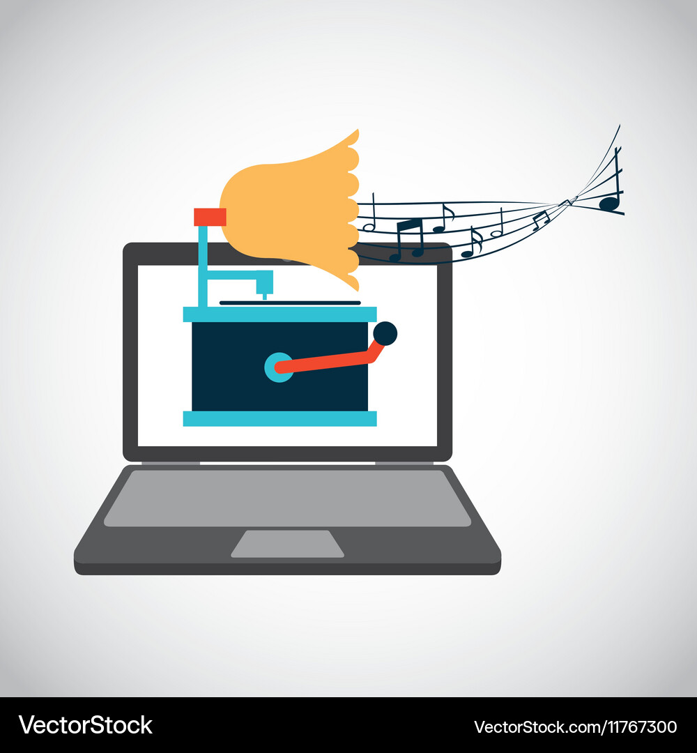 Laptop and music design Royalty Free Vector Image