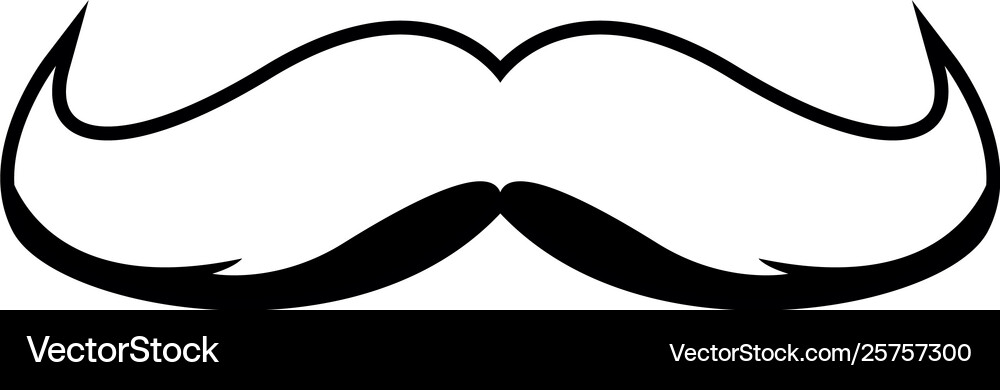 Moustache design icon cartoon isolated black Vector Image