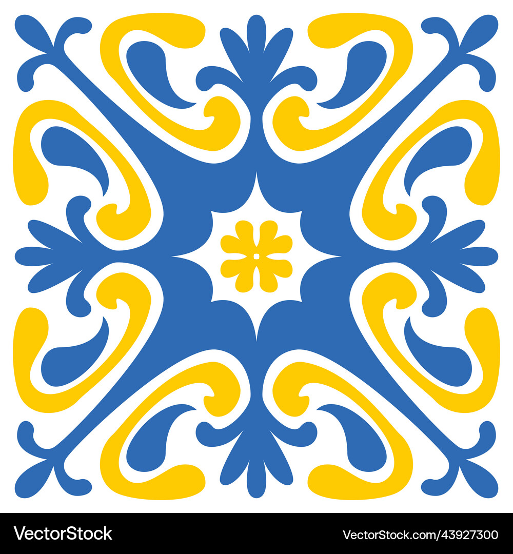 Ornate pattern for azulejo spanish portuguese Vector Image