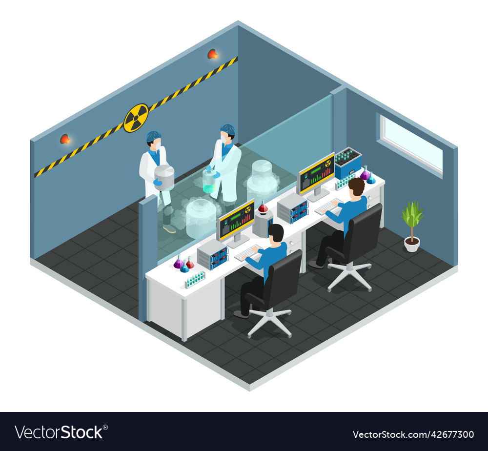Scientific laboratory isometric concept Royalty Free Vector